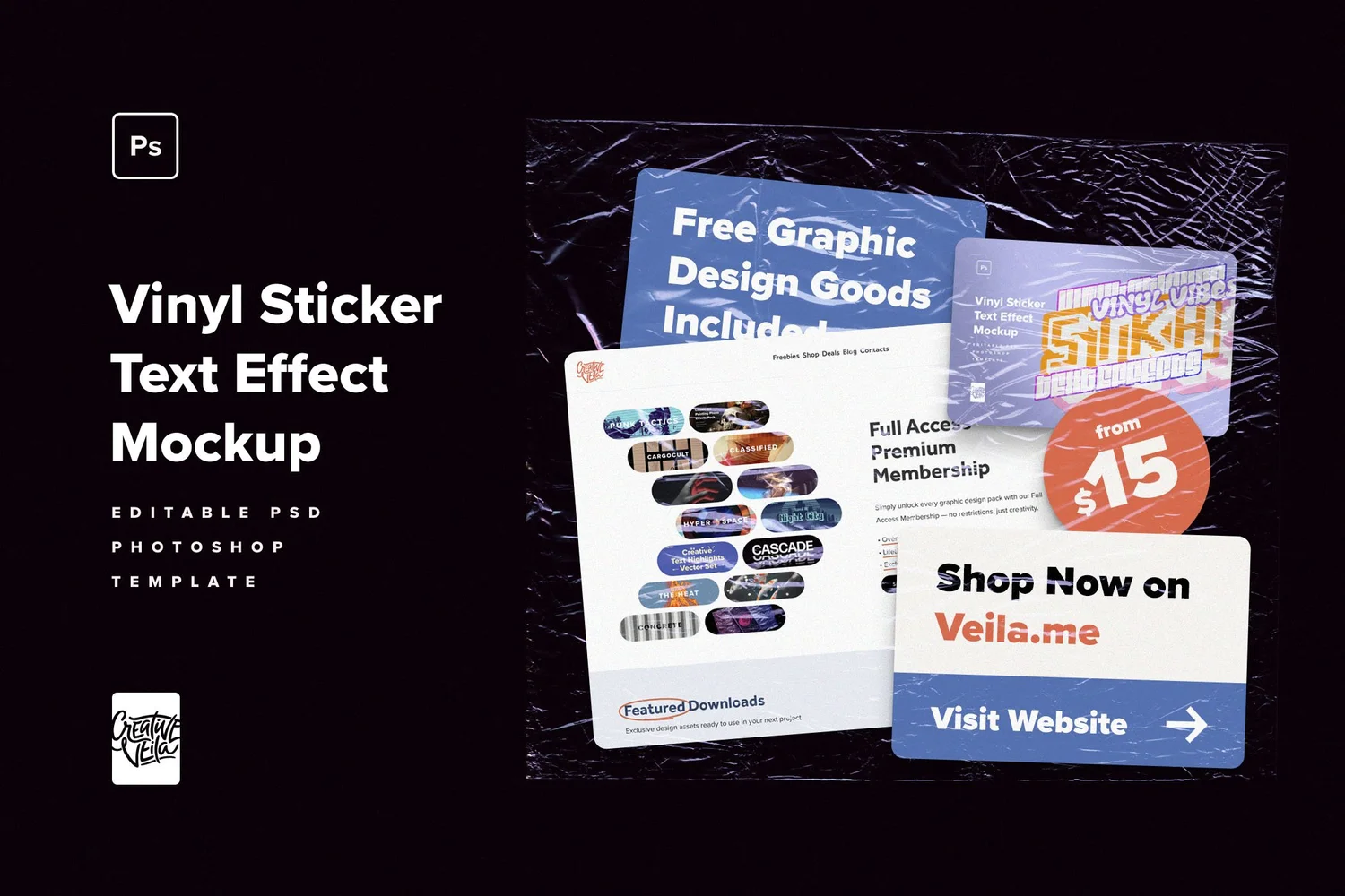 Creative Veila – Realistic Vinyl Sticker Text Effects