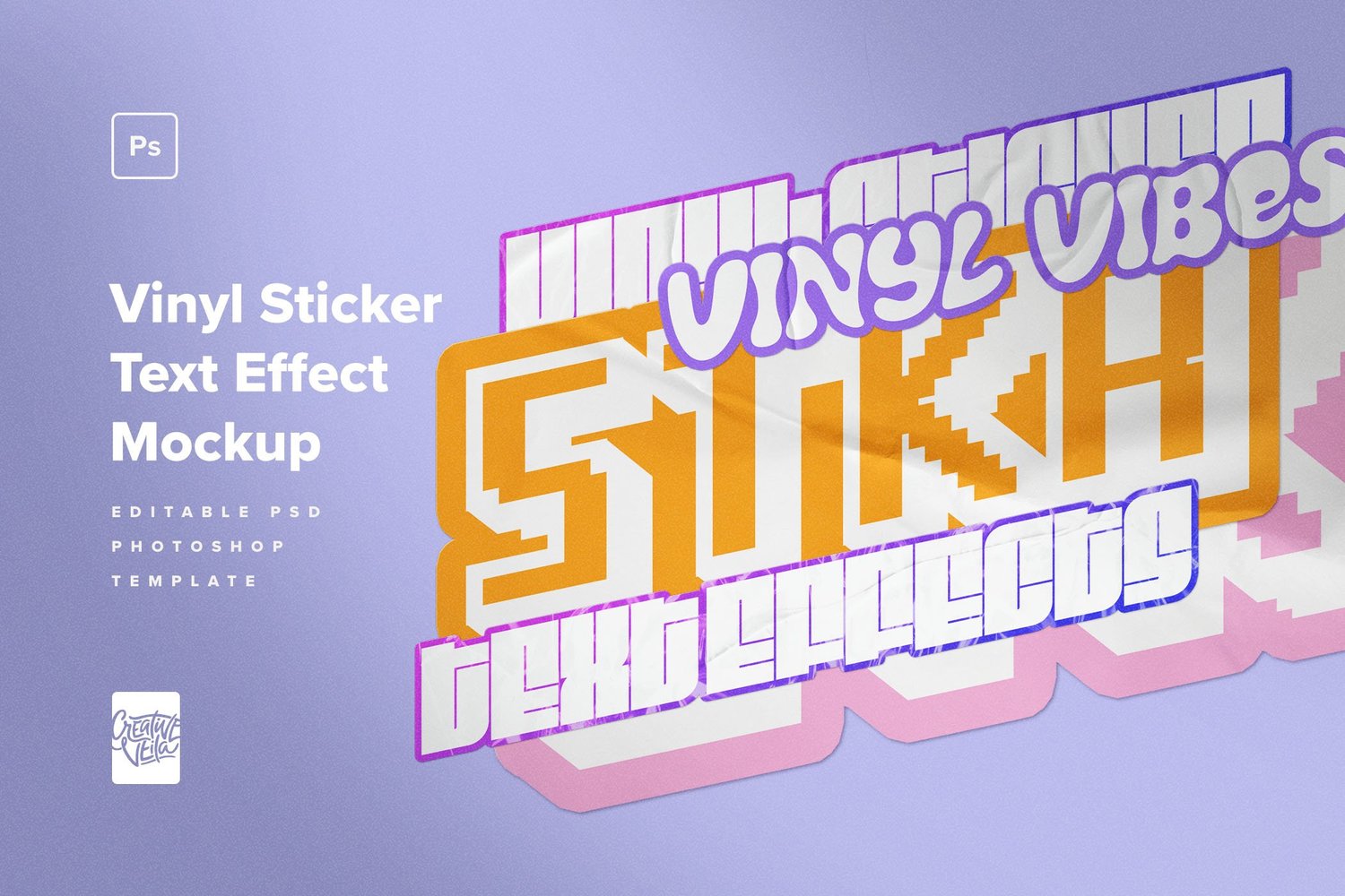 Creative Veila – Realistic Vinyl Sticker Text Effects