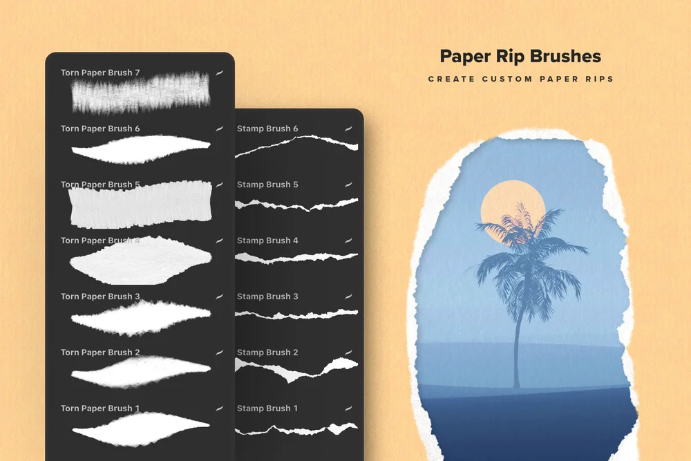 Creative Veila – Torn Paper Procreate Brushes