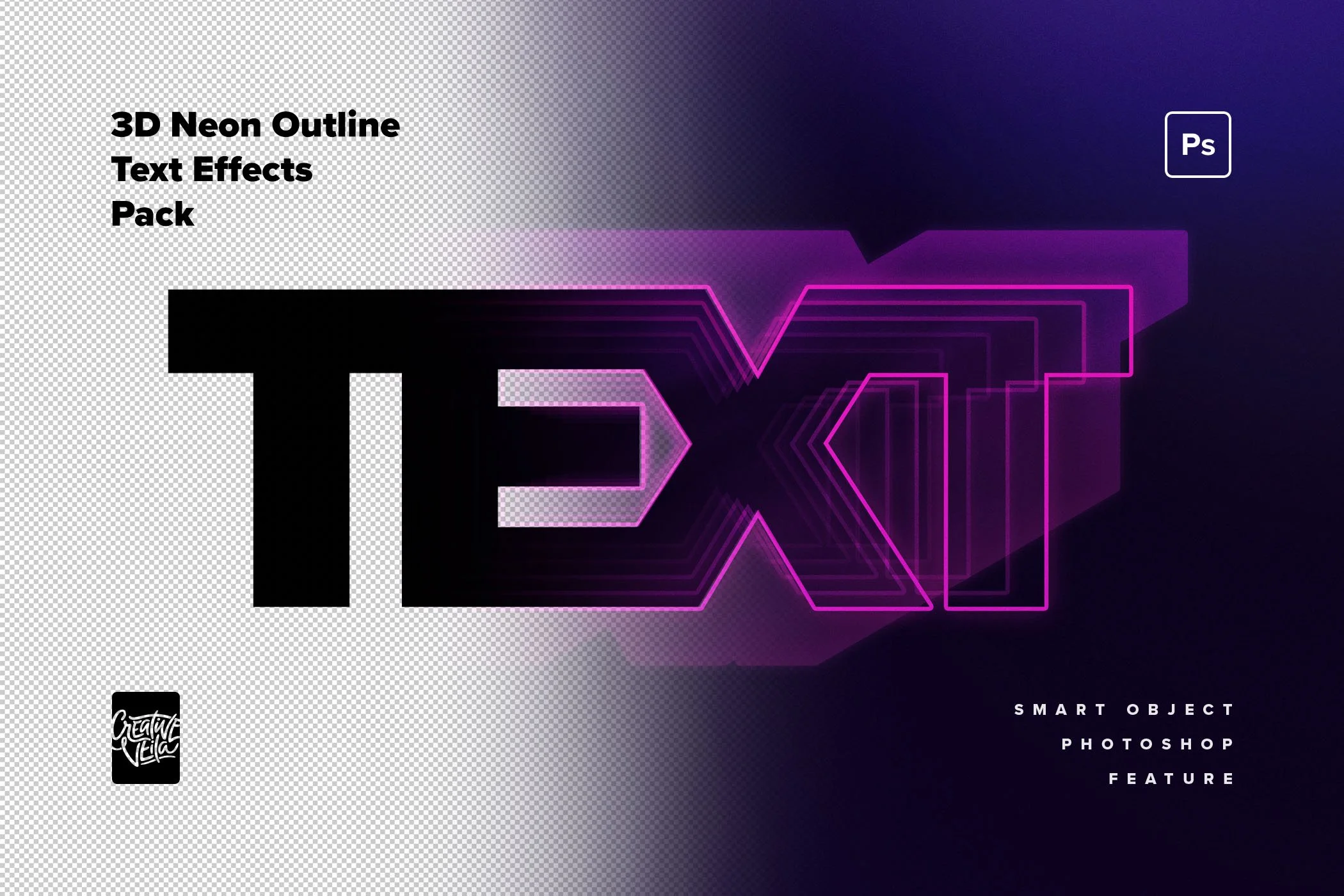 Creative Veila – Free 80s Retro-Futuristic 3D Neon Text Effect