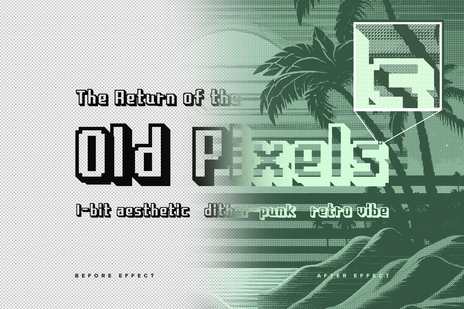 Creative Veila – Bitmap Dither Text Effect Set