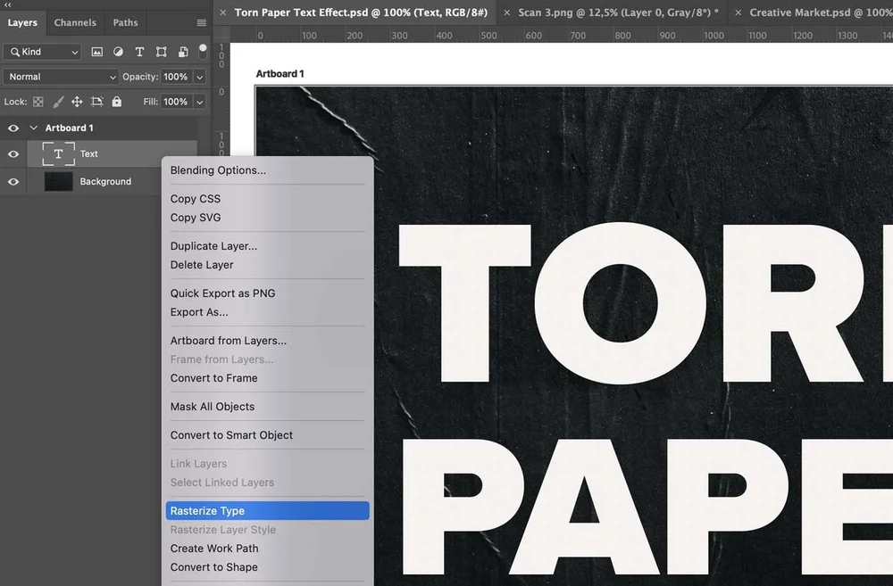 Creative Veila – Tutorial: How to Create Torn Paper Text Effect in ...