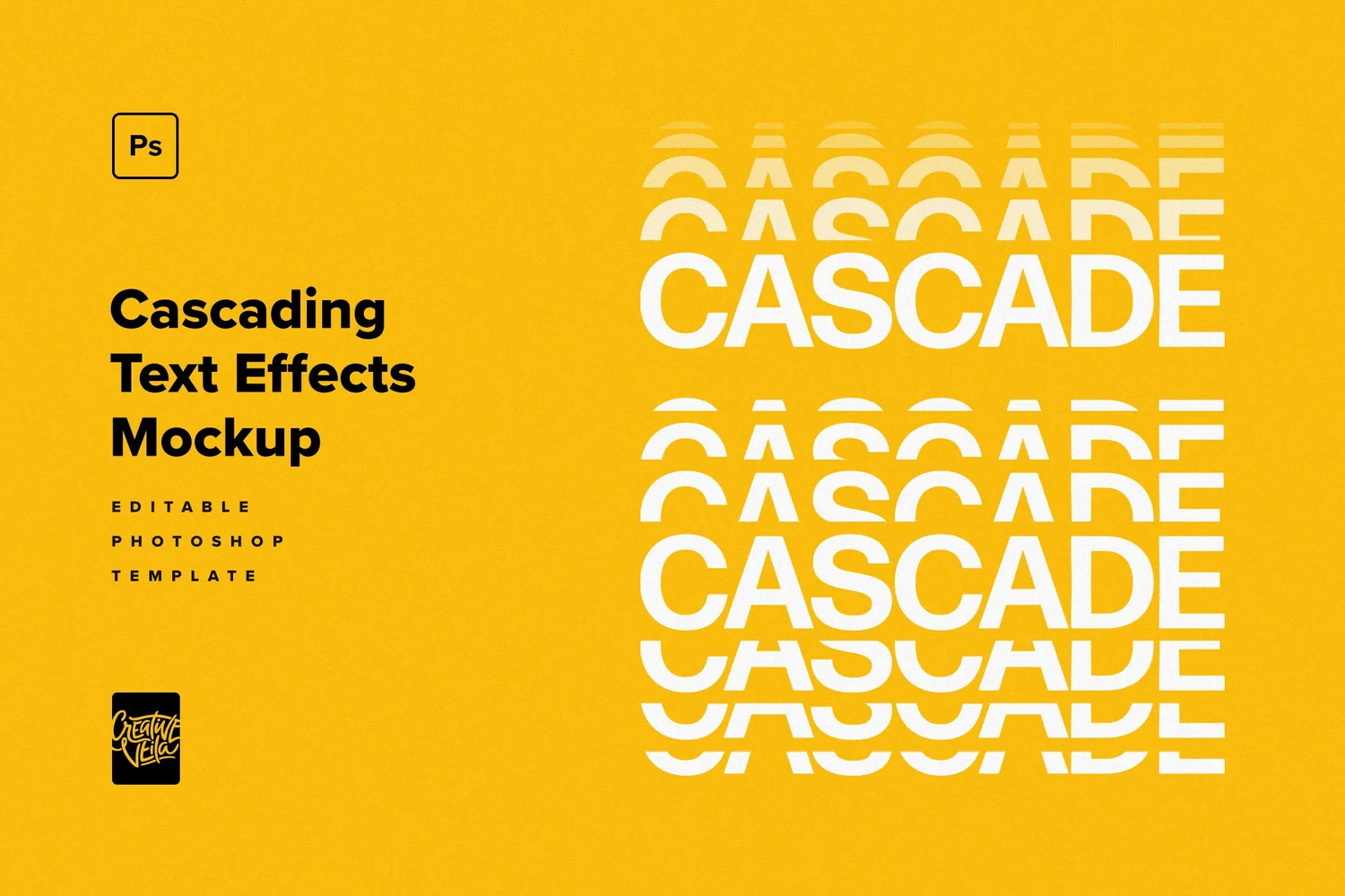 Creative Veila – Free Cascading Distortion Text Effects Mockup