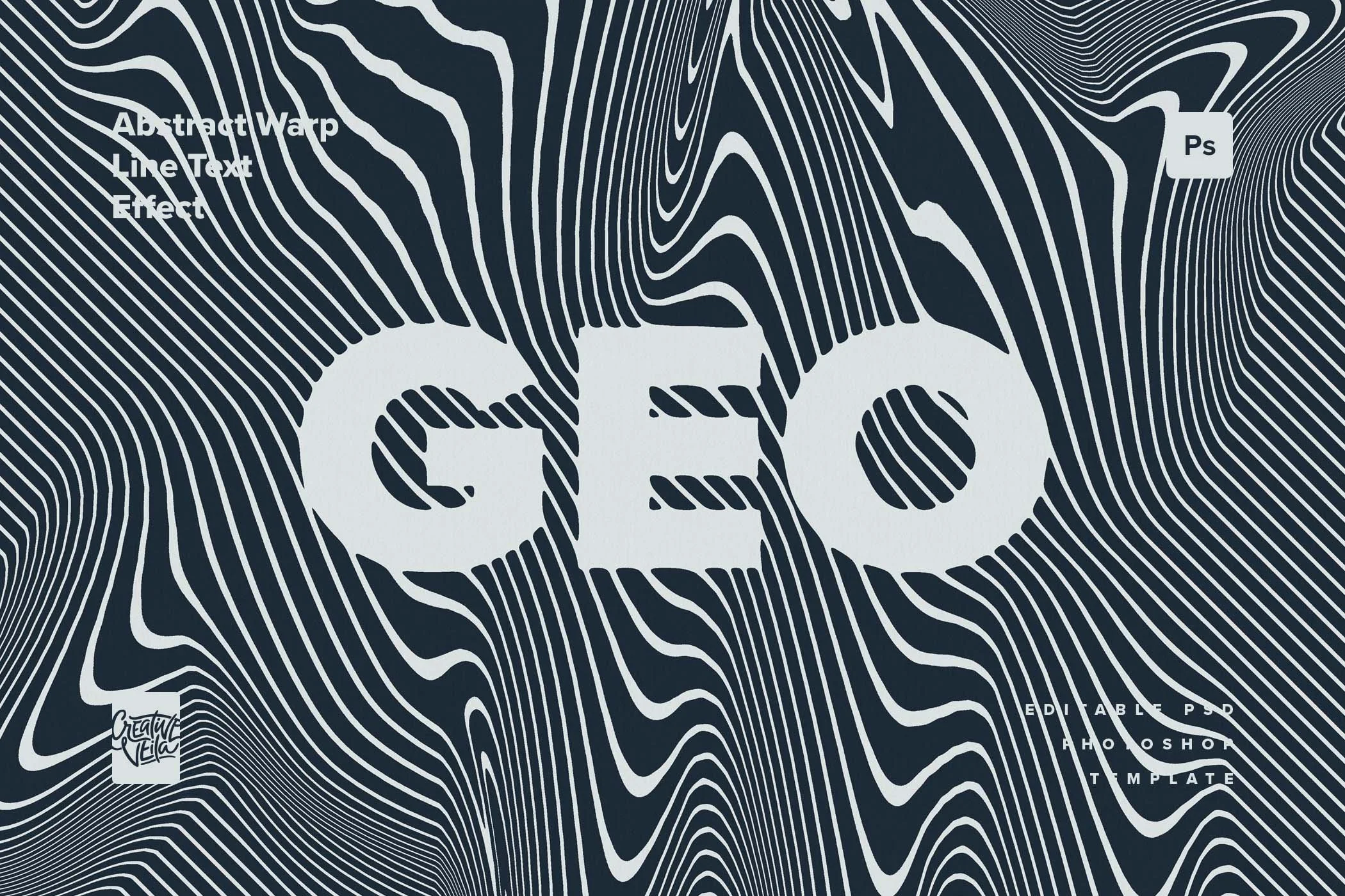Creative Veila – Abstract Warp Line Text Effect