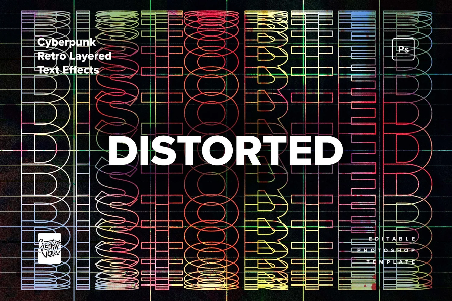 Creative Veila – Cyberpunk Retro Layered Text Effects