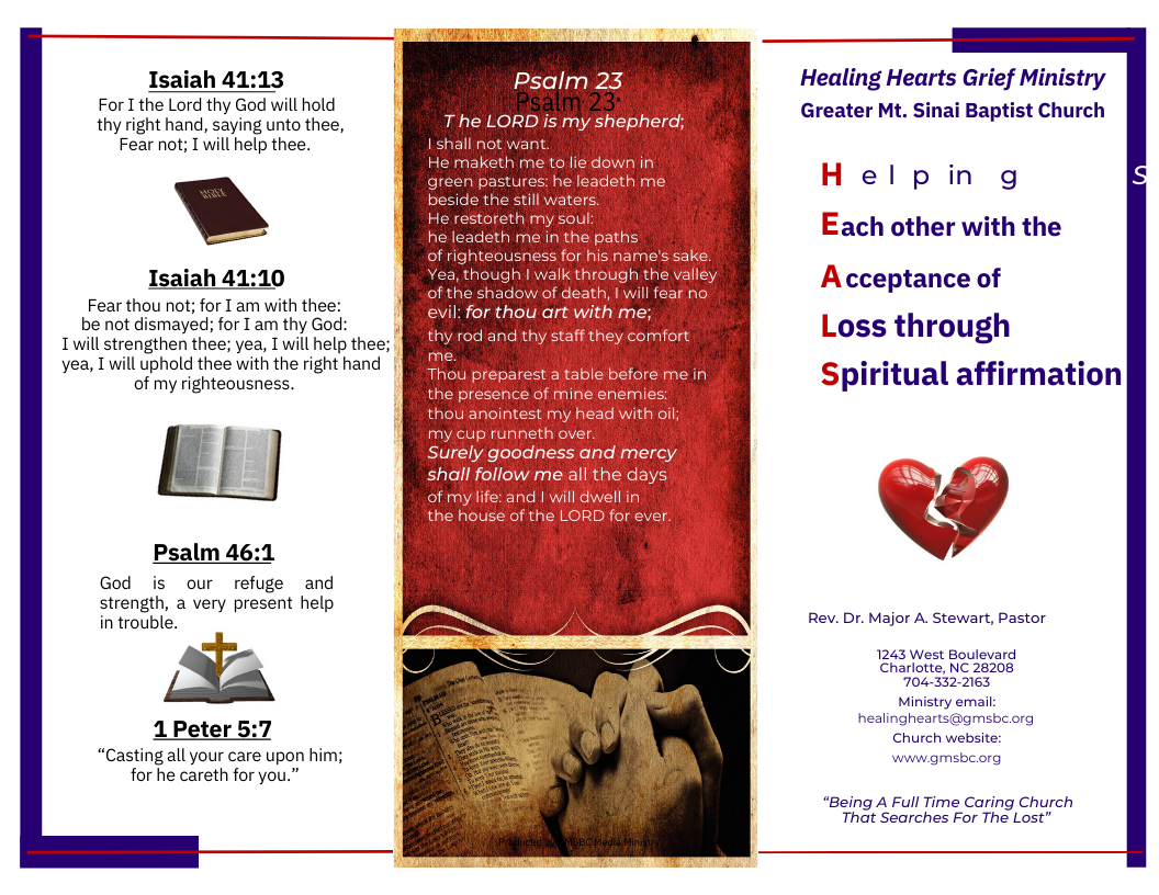 Ministry Brochures — Greater Mt. Sinai Baptist Church | Charlotte, NC