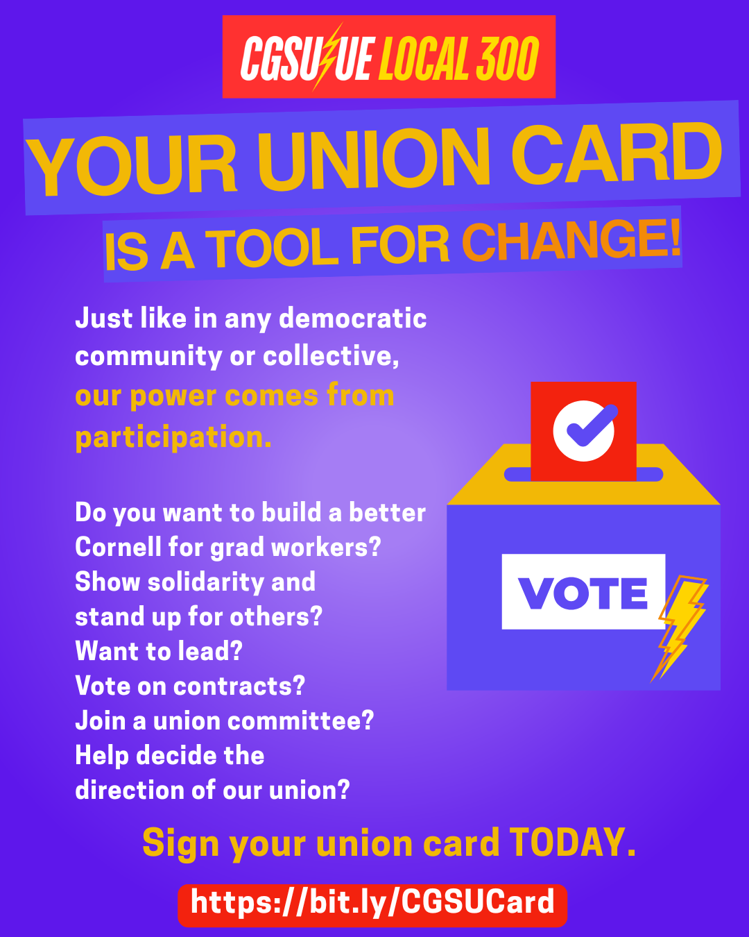 sign your union card — CORNELL GRADUATE STUDENTS UNITED - UE LOCAL 300