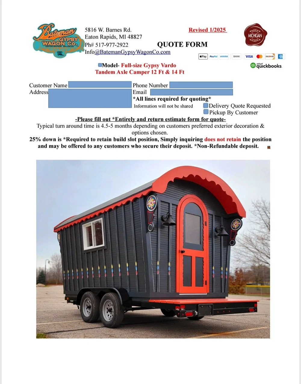 Fullsize Ft Vardo Camper Models — Bateman Gypsy Wagon Co.