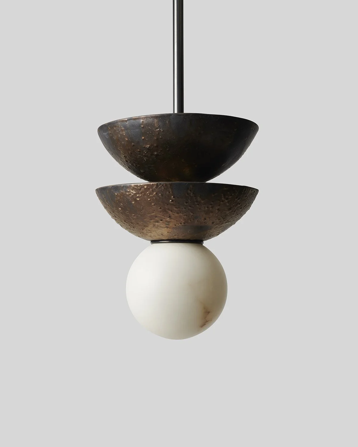 Pilar Round Alabaster Pendant - Double — ROSIE LI