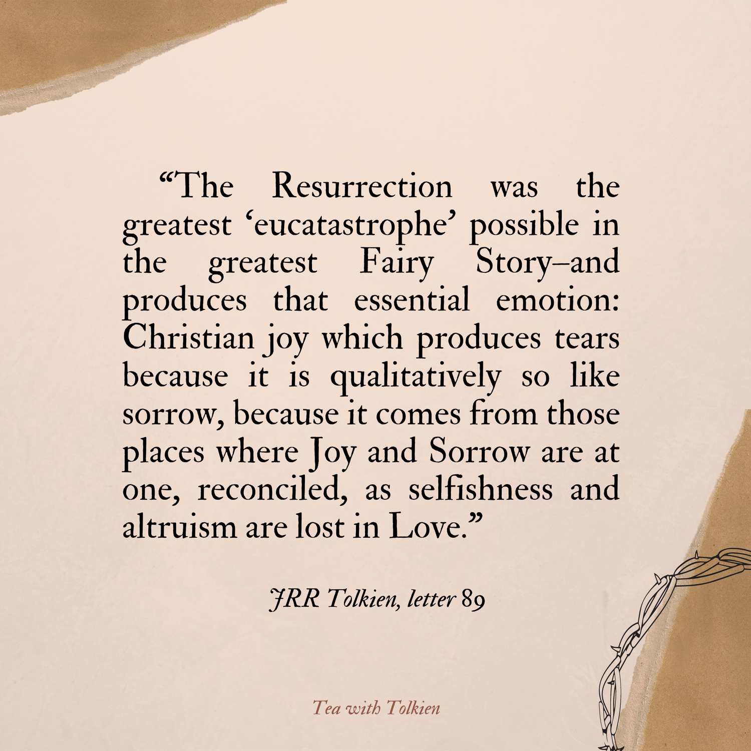 Tolkien on The Resurrection as the Greatest Eucatastrophe — Tea with ...