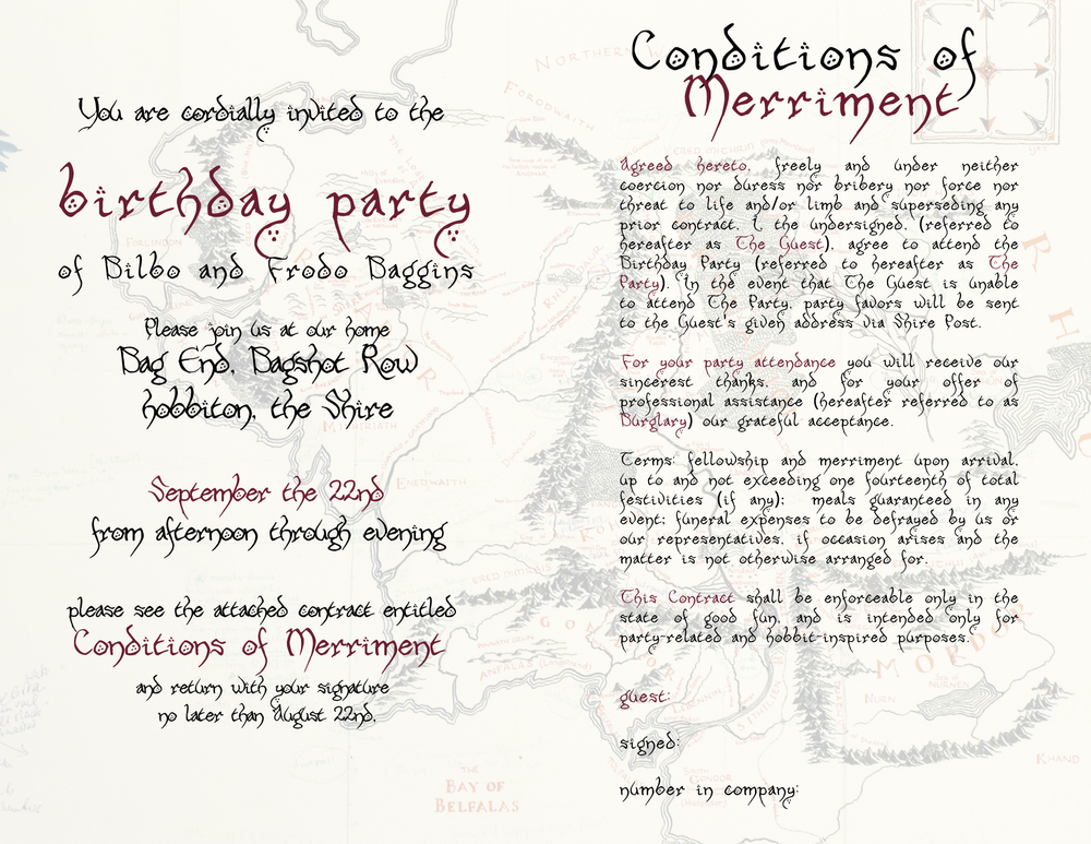 Hobbit Party Invitations Tutorial & Template — Tea with Tolkien