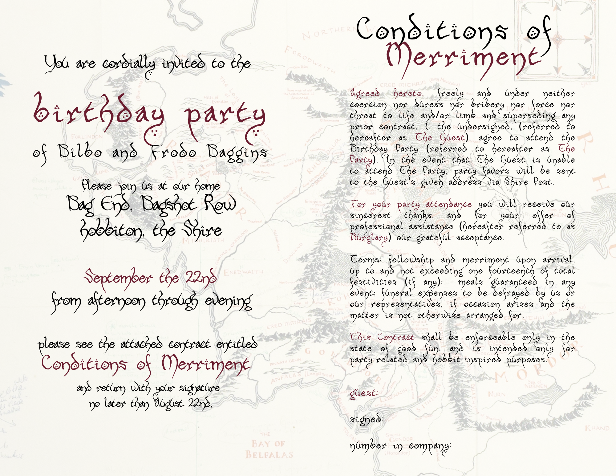 Hobbit Party Invitations Tutorial & Template — Tea with Tolkien