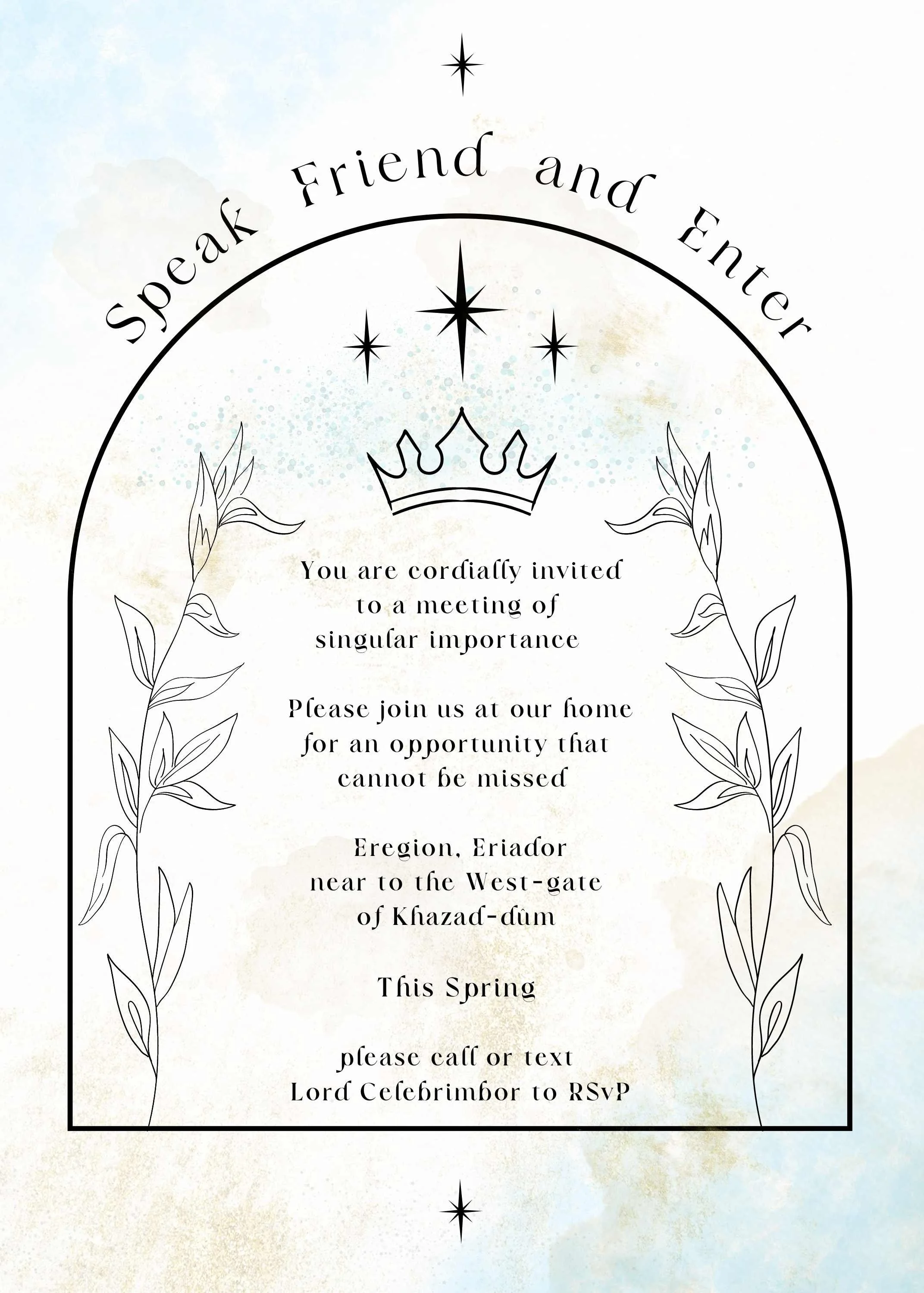 The Lord of the Rings Party Supplies: “Speak Friend” Party Goods (Free ...