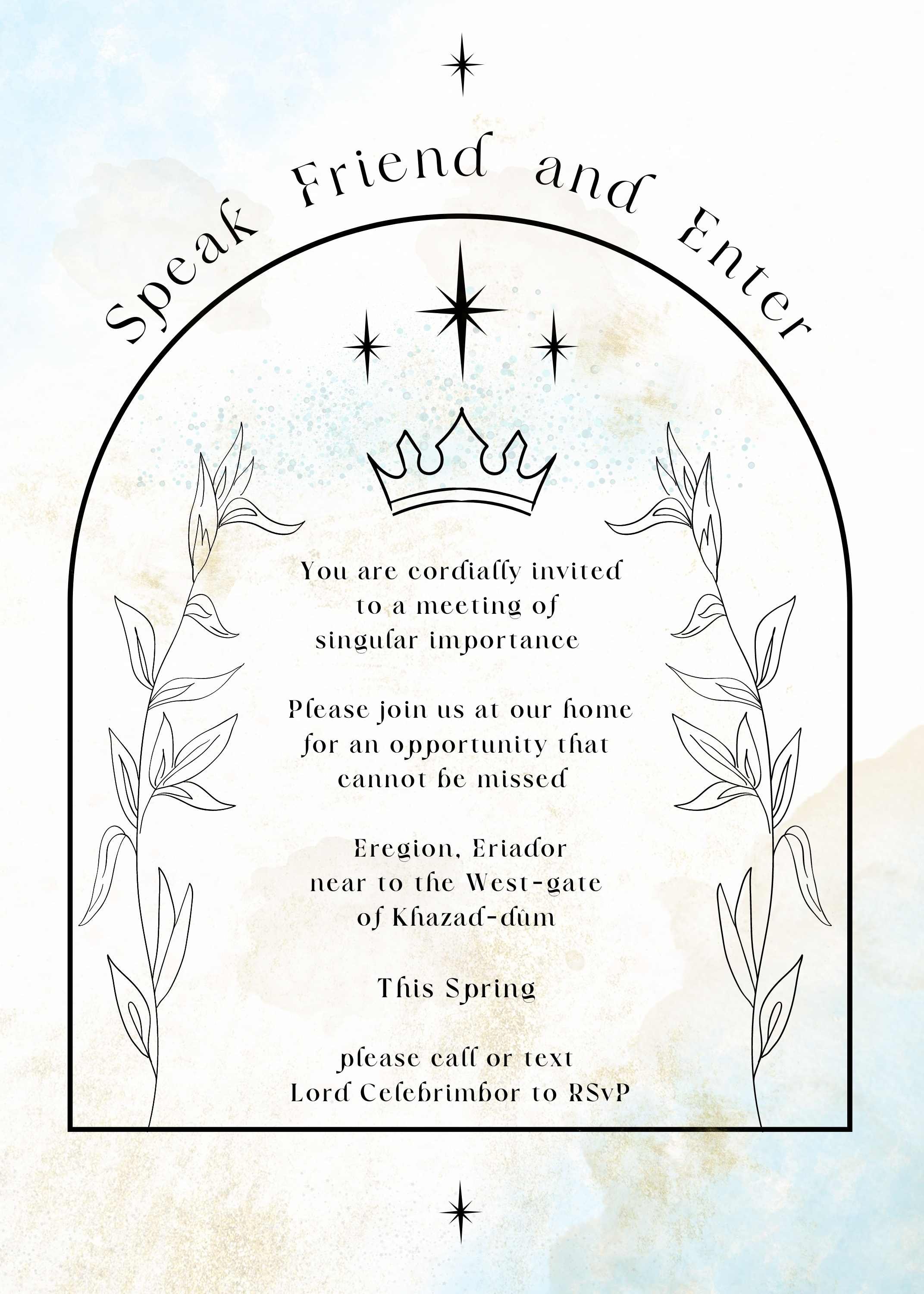 The Lord of the Rings Party Supplies: “Speak Friend” Party Goods (Free ...