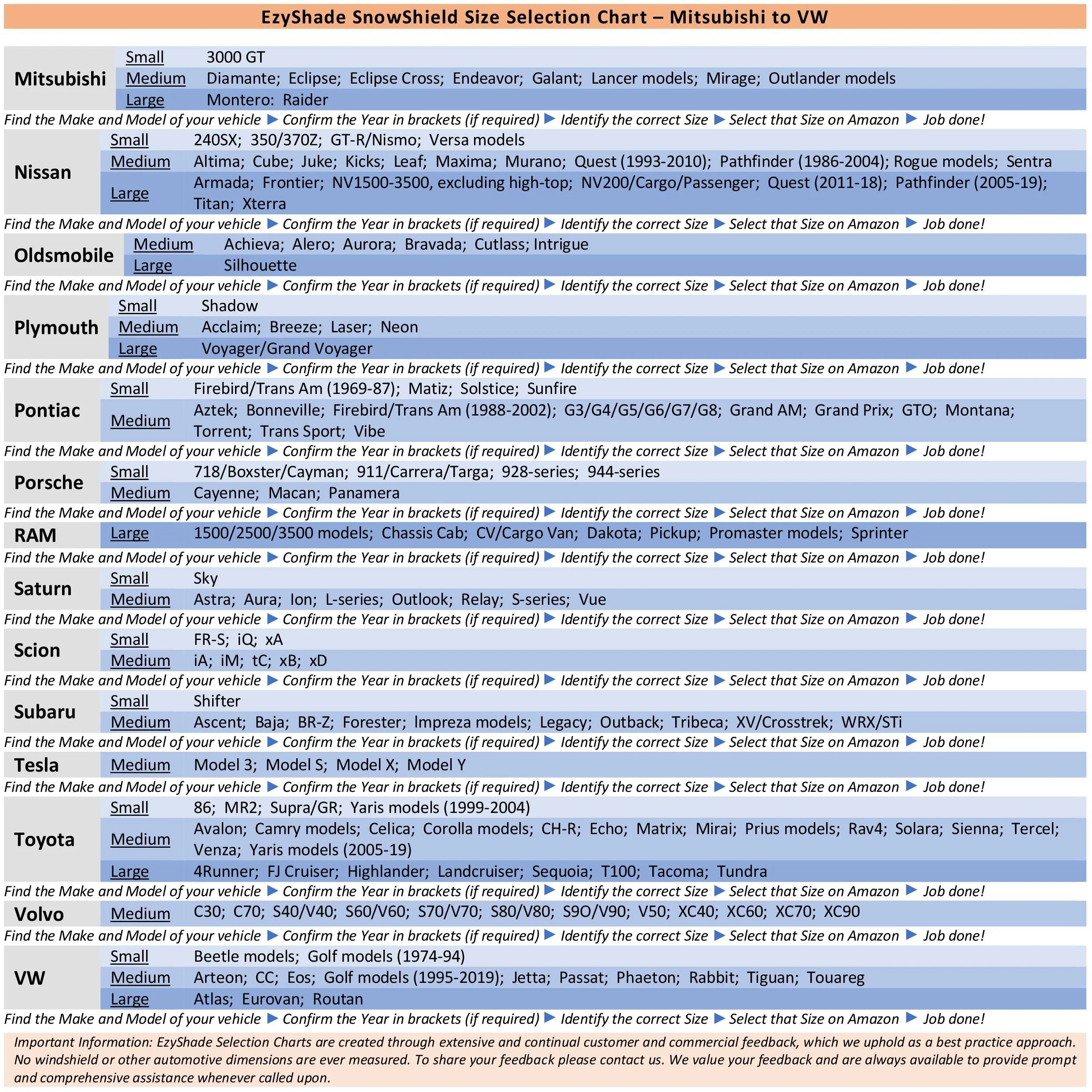 EzyShade Windshield Snow Cover + Bonus Item. See Size-Chart with Your ...