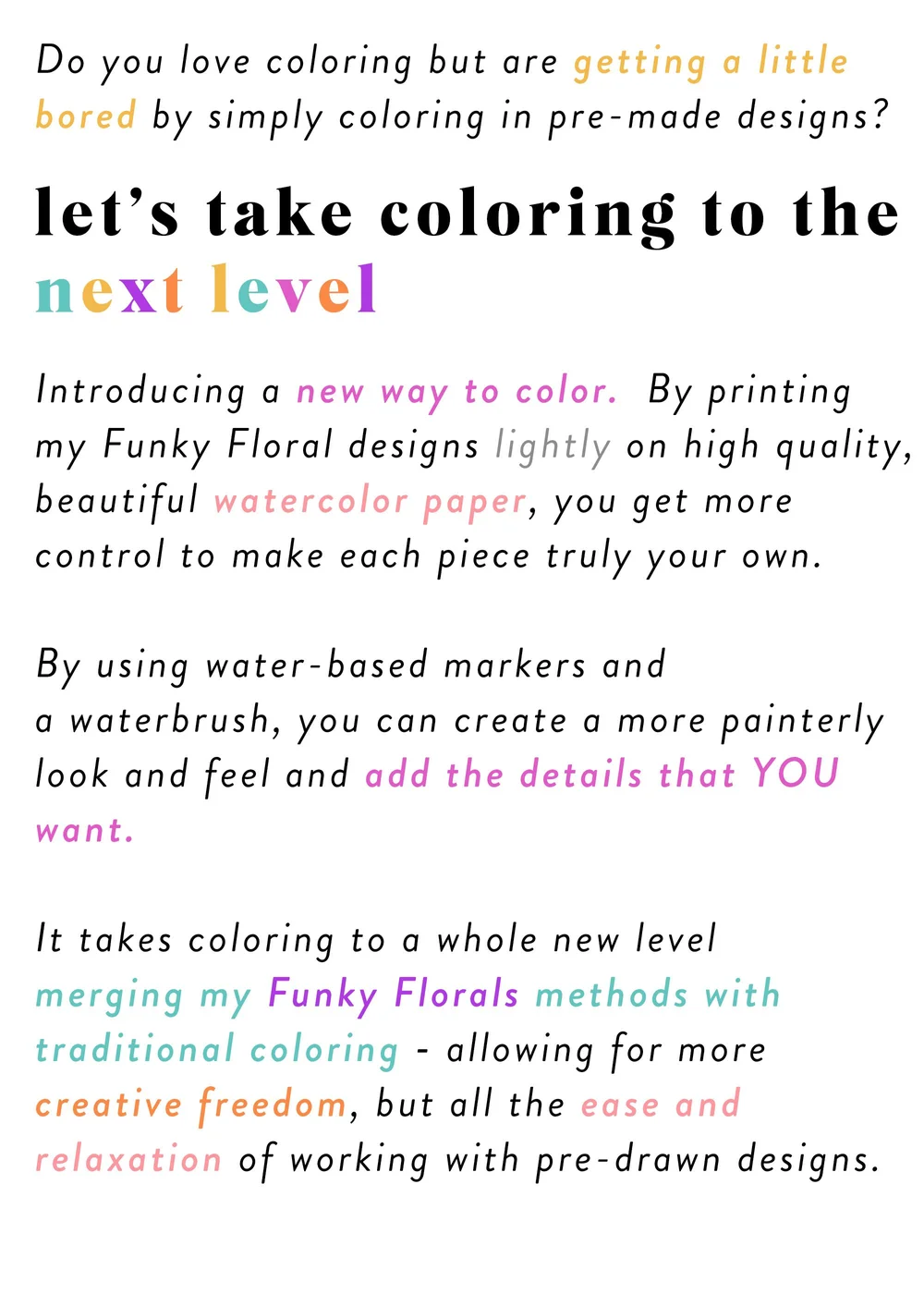 Funky Florals Next Level Coloring - Funky Florals Color Club by ...