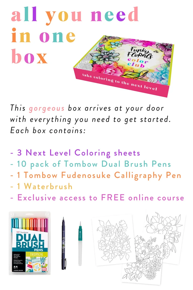 Funky Florals Next Level Coloring - Funky Florals Color Club by ...