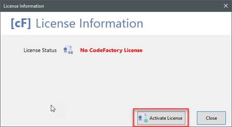 License Registration & Setup Guide — CodeFactory