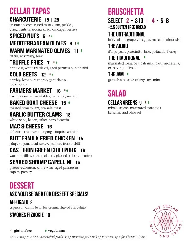 Menus — The Cellar