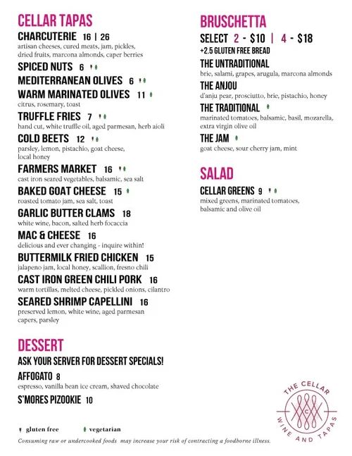 Menus — The Cellar