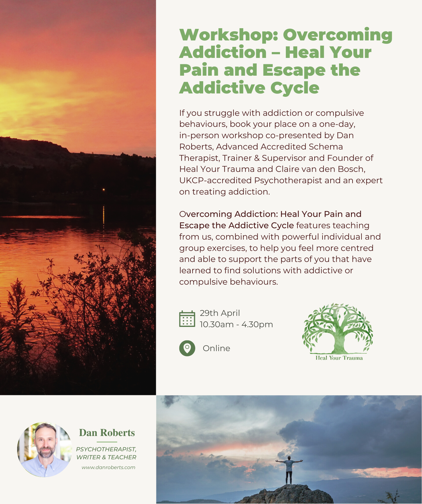 Book Your Place on Our Overcoming Addiction Workshop in London this April