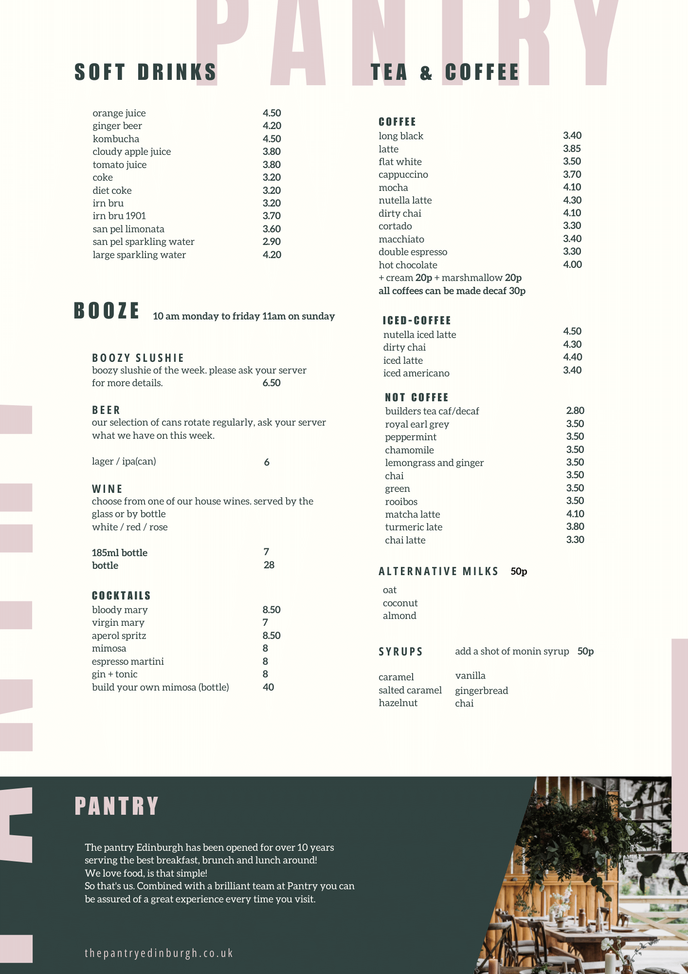 Menu — Pantry