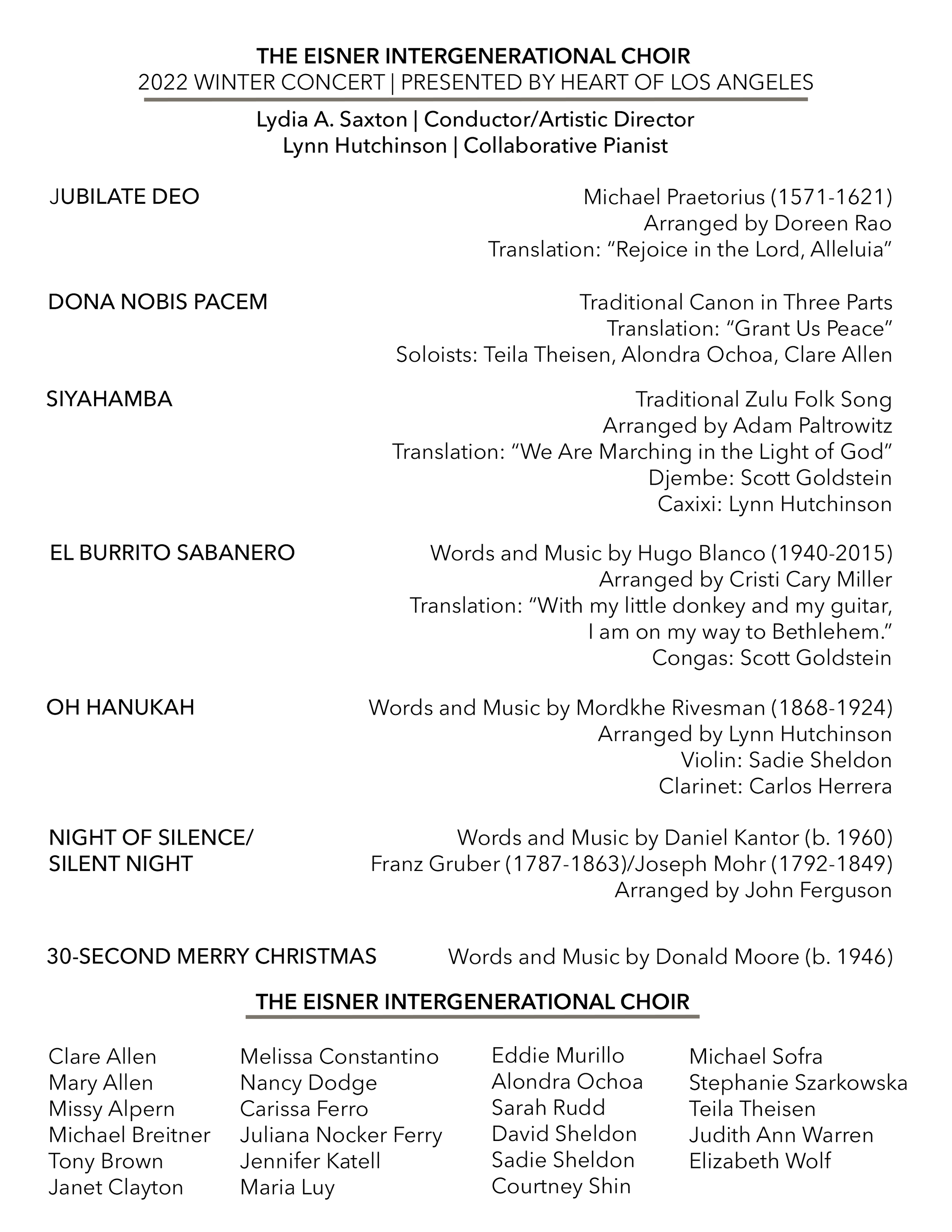 2022 EIC/EIBB Winter Concert Program — Heart of Los Angeles