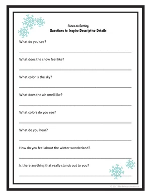 Descriptive Writing Lesson - A Winter Setting — TeachWriting.org