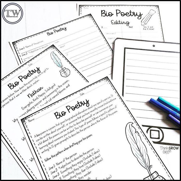 4 Reasons to Write Bio Poems to Kick off AND Wrap up Your School Year ...
