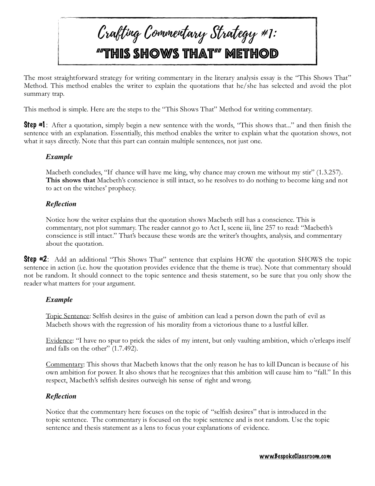 Examples Of Commentary