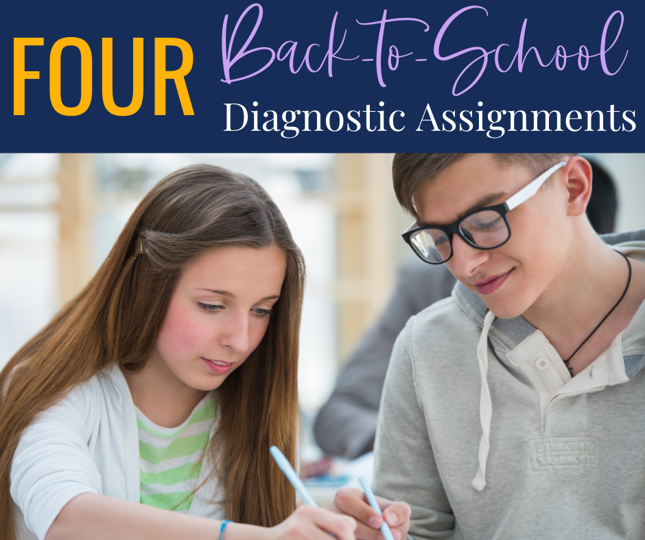 Four Back-to-School Diagnostic Assignments for Secondary ELA ...