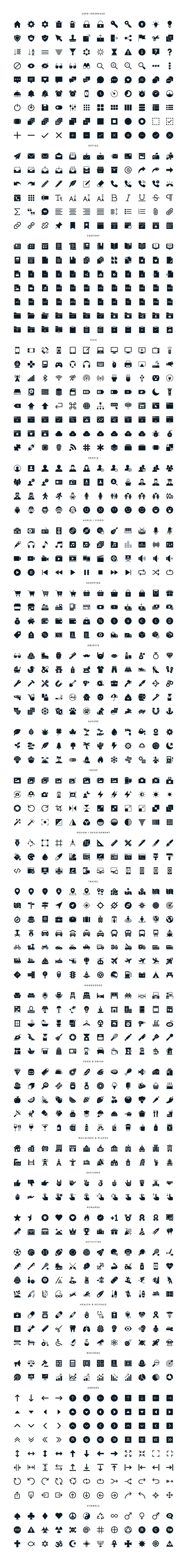 iOS Edge Glyph - 1200 icons — Flaticons