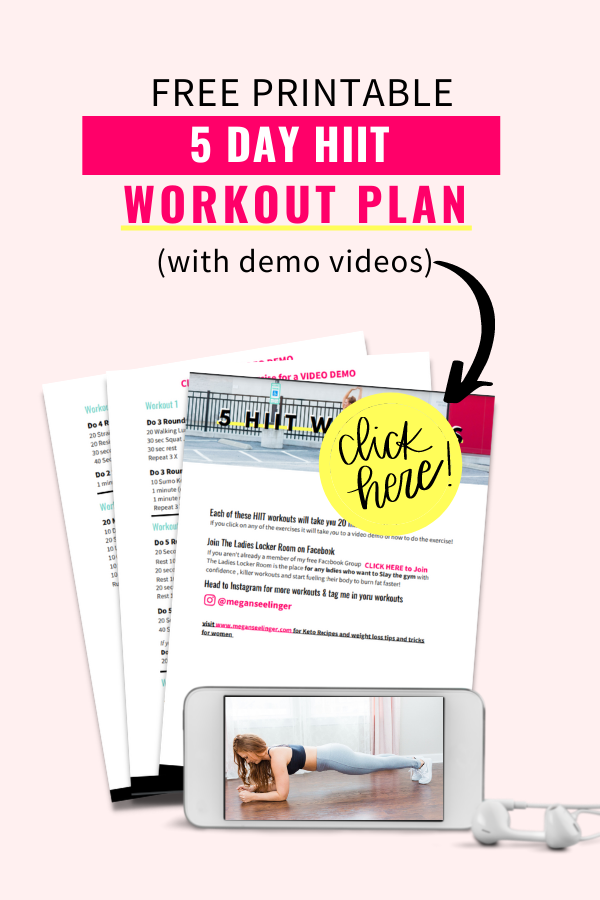 5 Day HIIT Workout Plan- 20 Minutes or Less [Printable] — Megan Rose ...