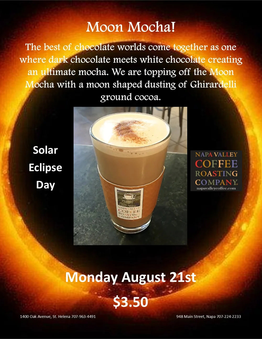 Moon Mocha in Celebration of the Solar Eclipse 2017 | Napa Valley ...