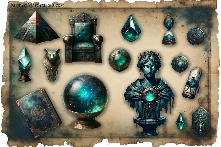 4 Red and Gold Fantasy Rings PNG Art — Custom Fantasy Maps, RPG Symbols ...