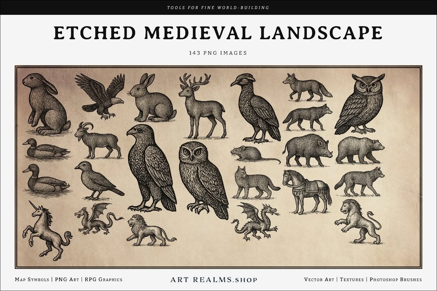 ETCHED MEDIEVAL LANDSCAPE — Custom Fantasy Maps, RPG Symbols & Fantasy ...