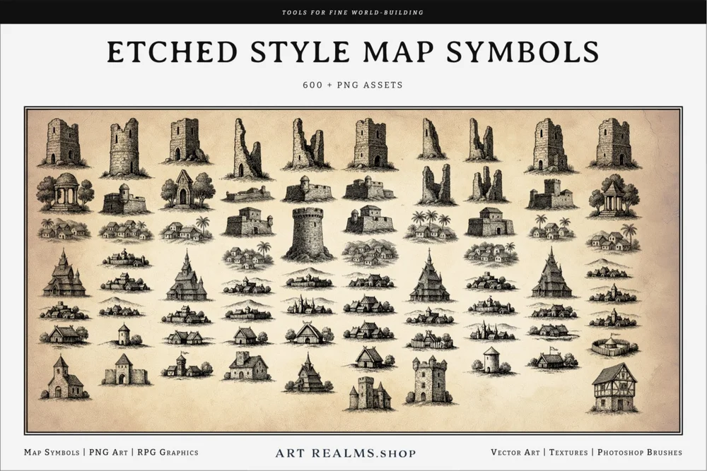 Ghastly Sketchy Trees PNG Map Symbols — Custom Fantasy Maps, RPG ...