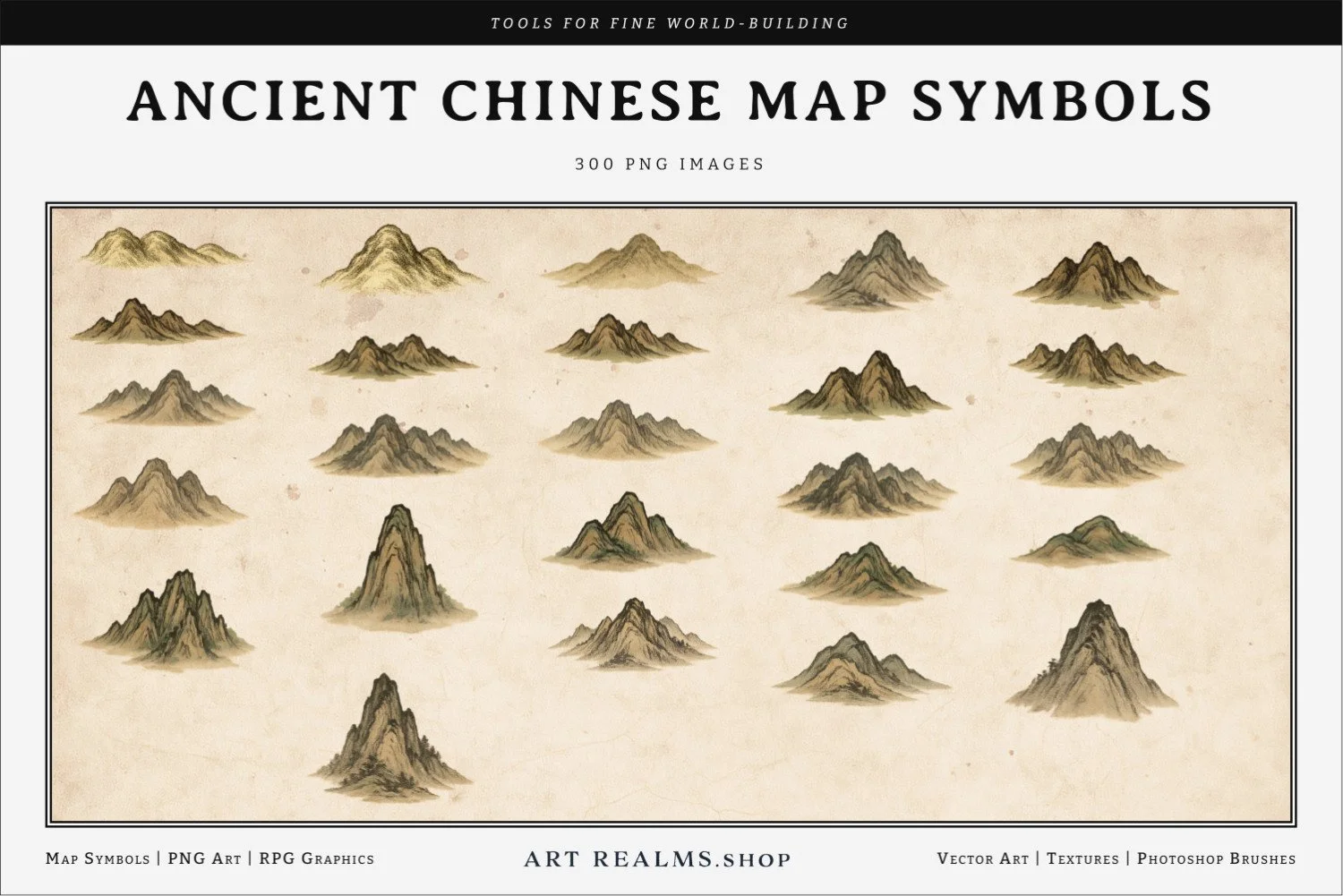 Mountainscape PNG Art, 20 PNG Illustrations — Custom Fantasy Maps, RPG ...