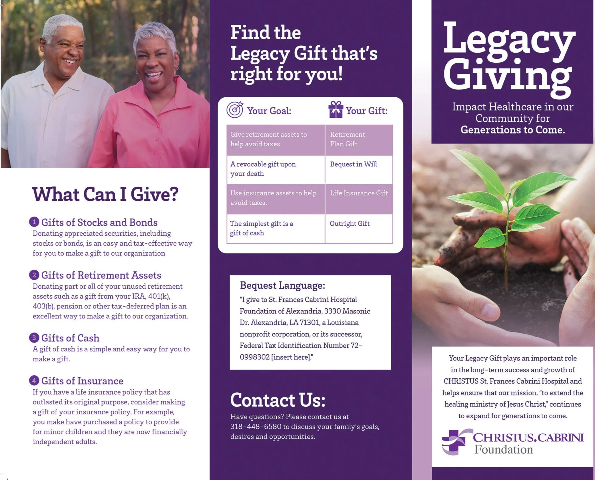 Legacy Giving — CHRISTUS Cabrini Foundation | Make a Difference in Cenla!
