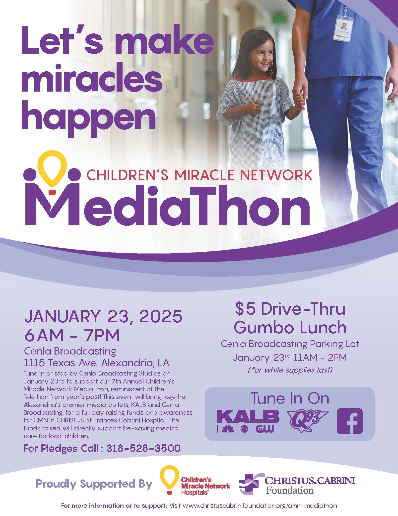CMN MediaThon — CHRISTUS Cabrini Foundation | Make a Difference in Cenla!