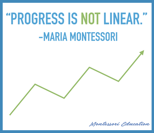 "Progress is not linear." - Montessori Education