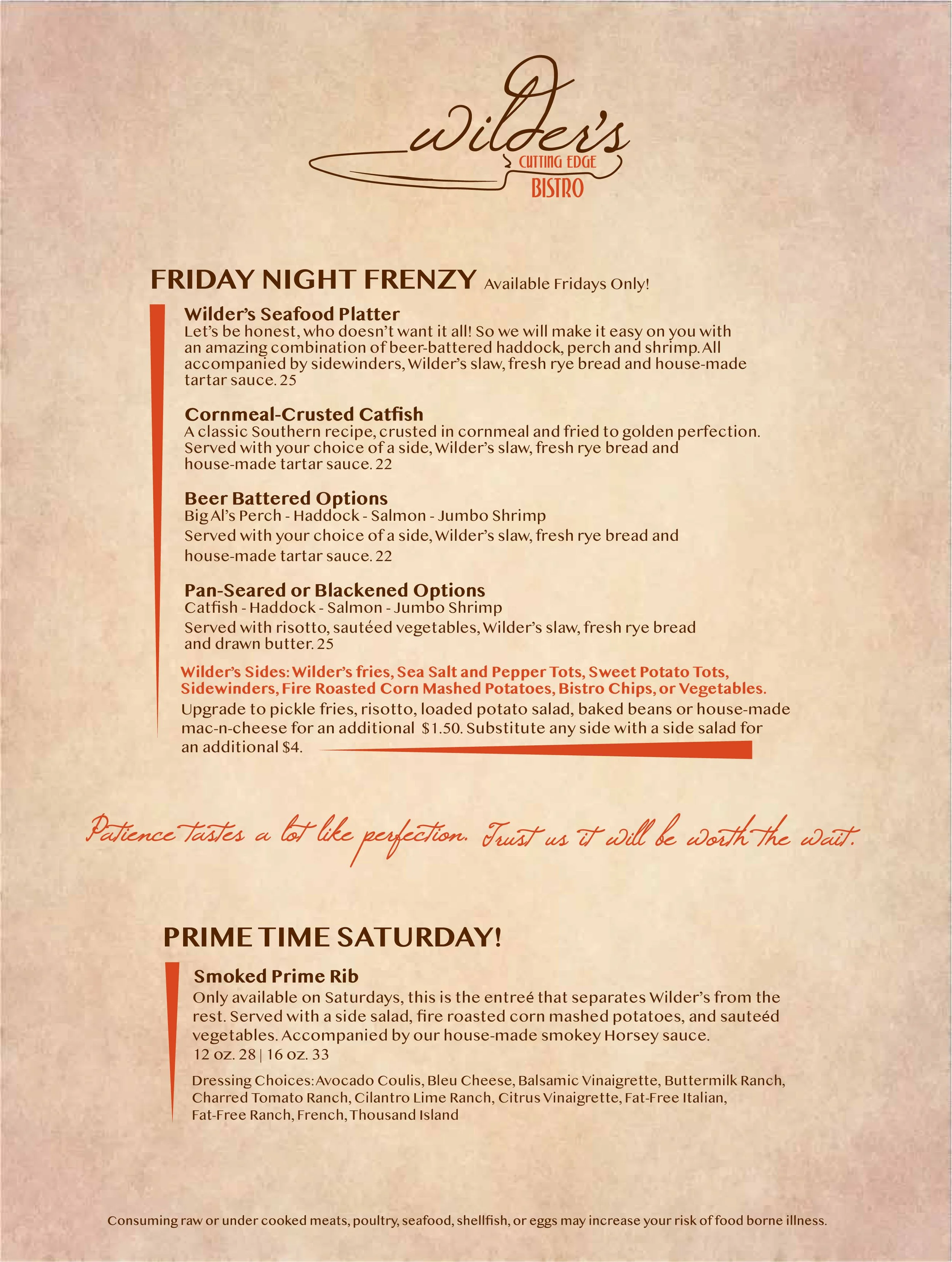 Weekend Specials — Take A Walk On The Wilder's Side