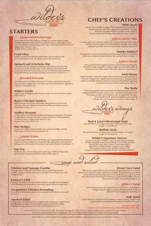 Main Menu — Take A Walk On The Wilder's Side