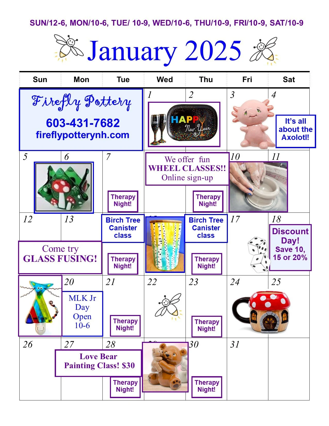 Calendar — Firefly Pottery