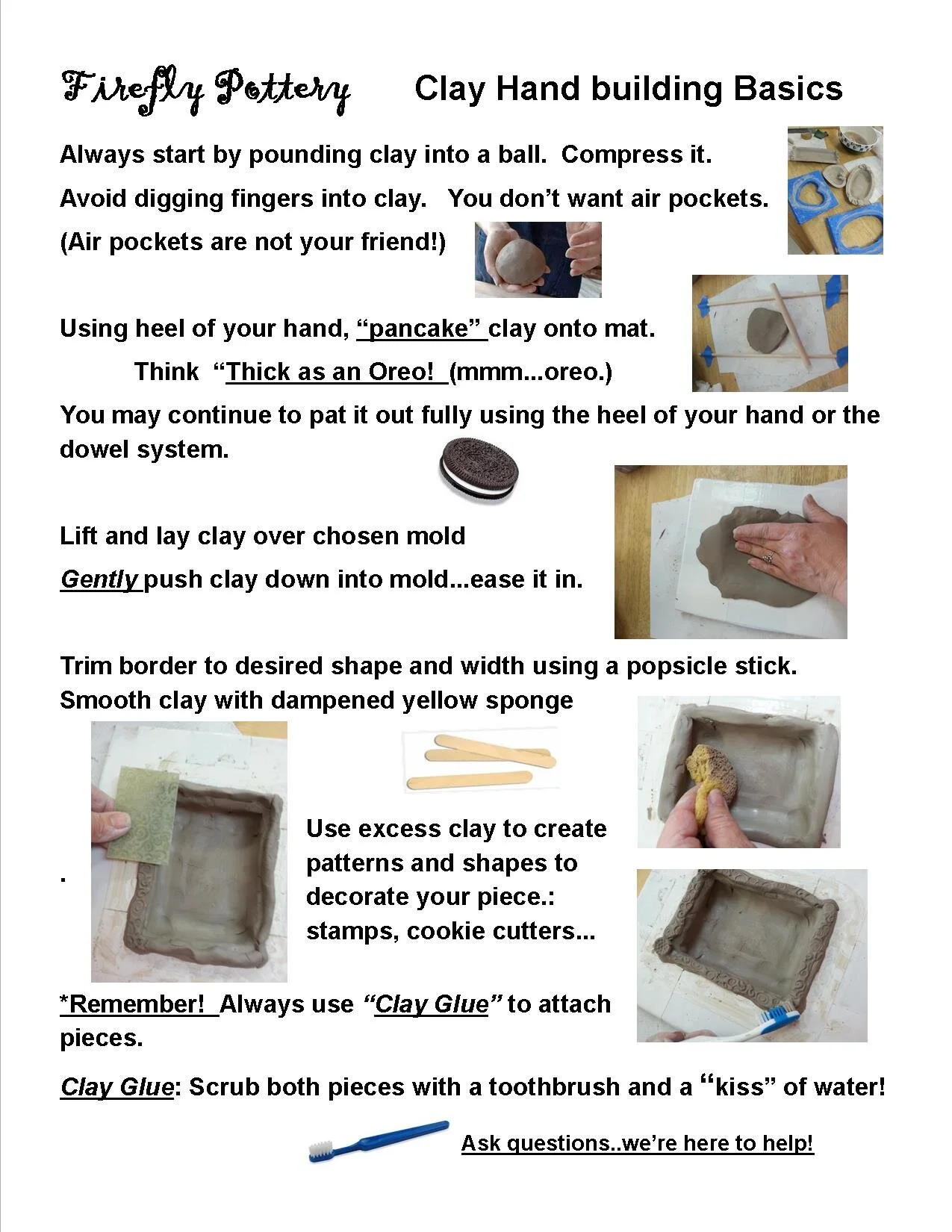 Work With Clay — Firefly Pottery