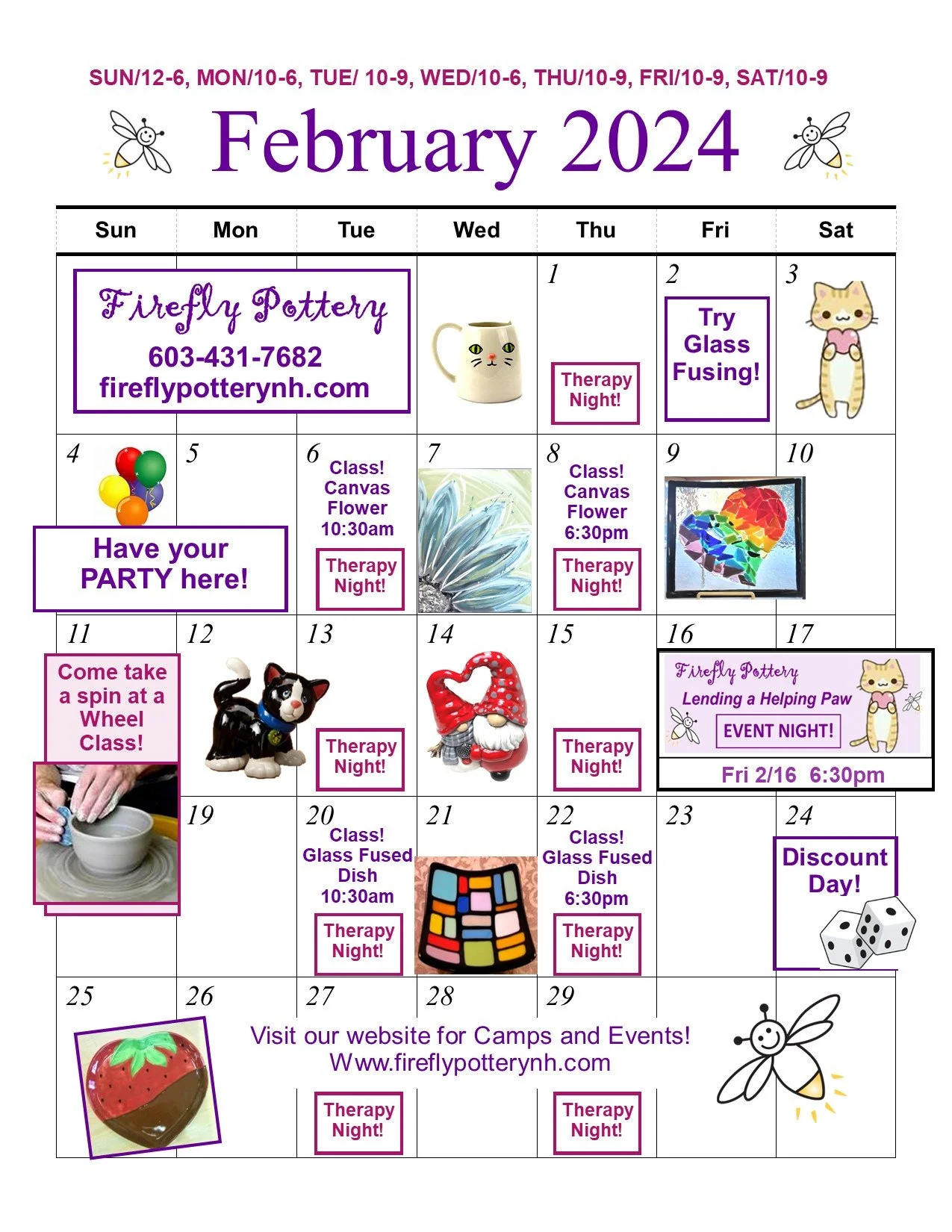 Calendar — Firefly Pottery