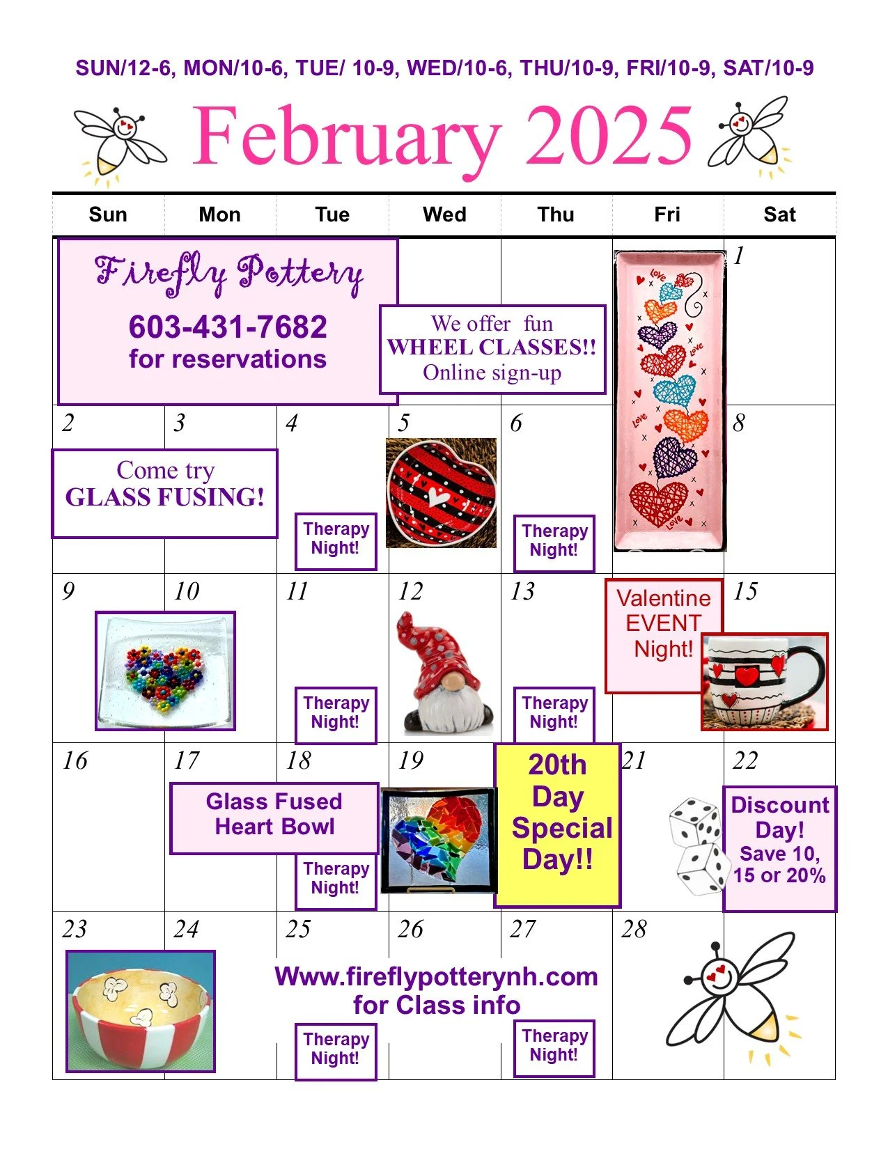 Calendar — Firefly Pottery