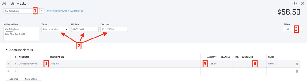 How to Record a Bill in QuickBooks Online