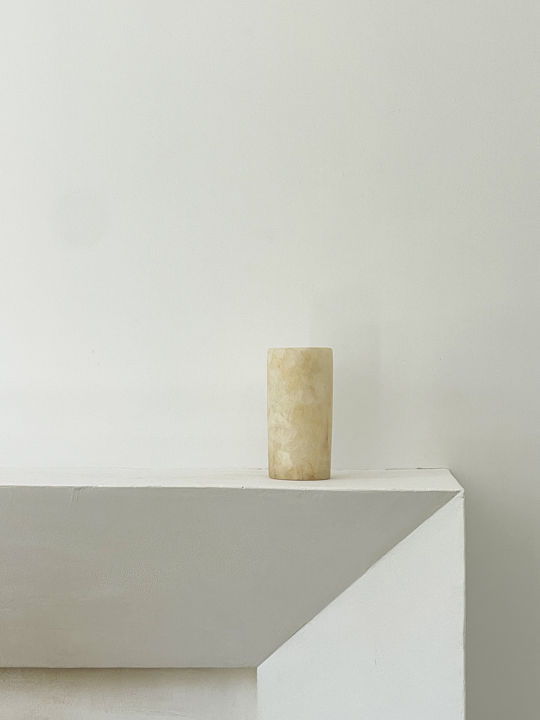 MATERI(A)NTIQUES SMALL ALABASTER CYLINDER VASE