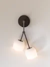 Materia Forchette Lighting | Double Sconce | Porcelain and Brass
